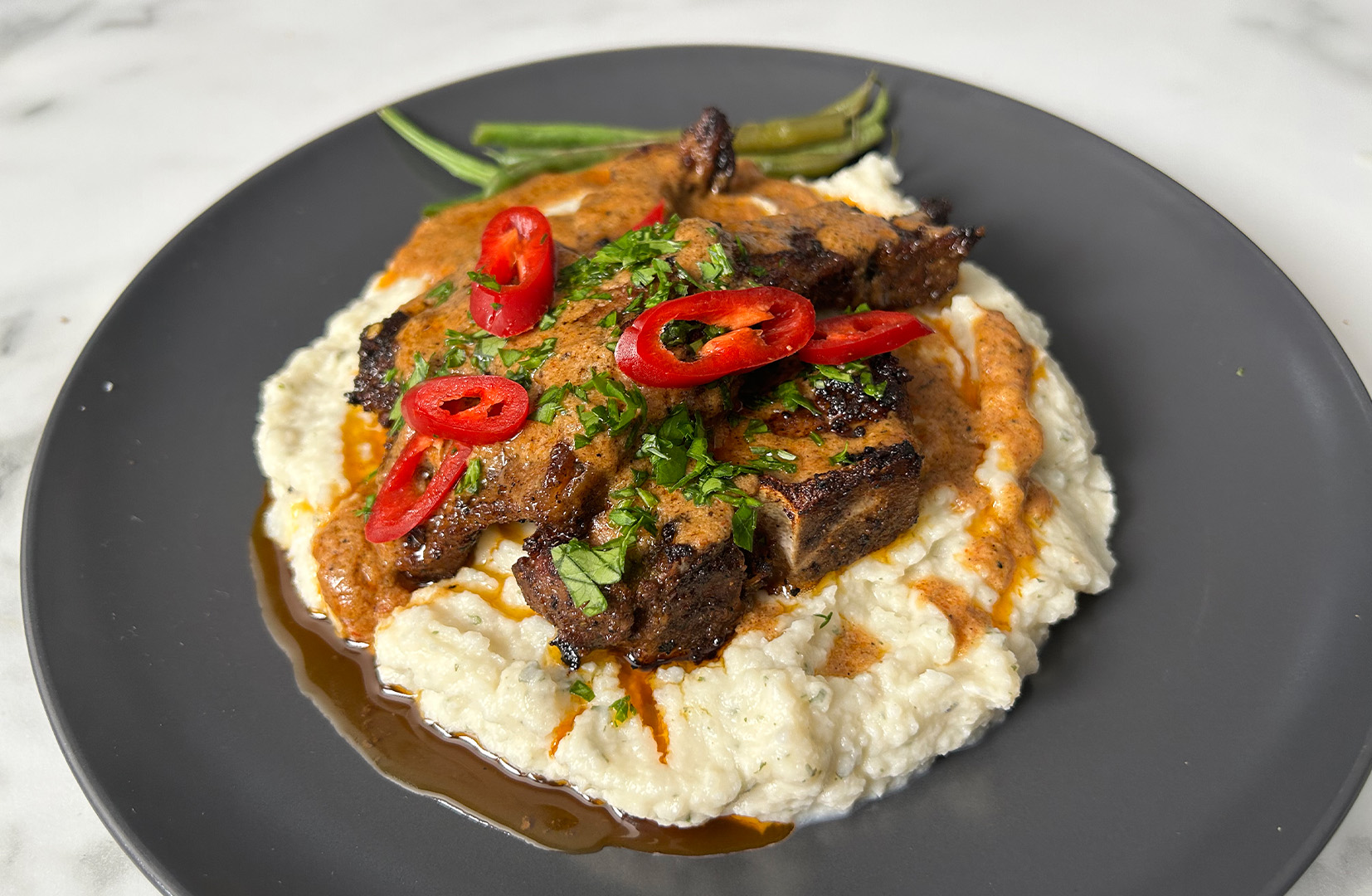 Chilli Garlic Lamb chops w/ Cauliflower mash - Original Flava